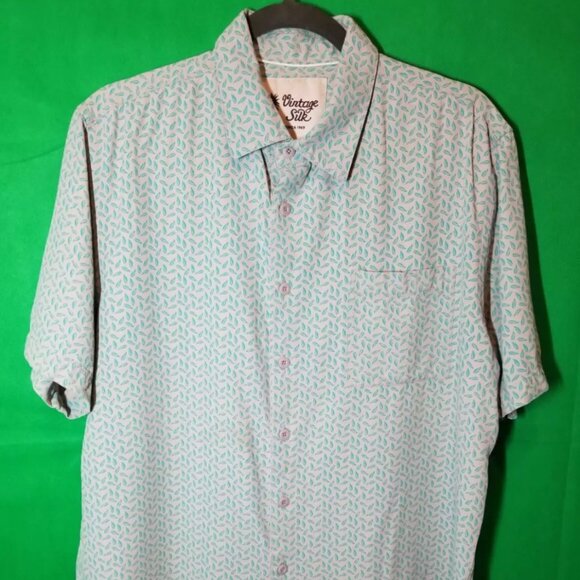 Vintage Silk | Shirts | Vintage Silk Circa 969 Mens 10 Silk Palm Leaves ...